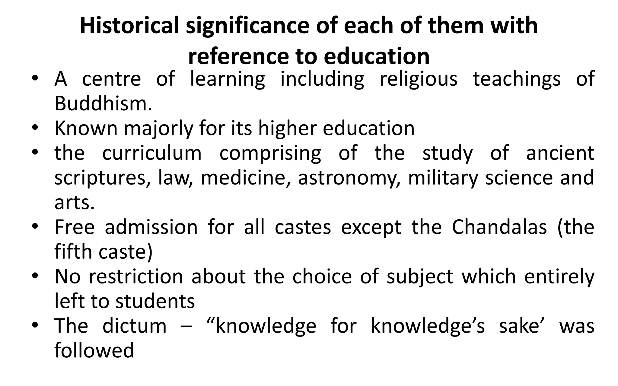 Ancient Educational Institutions: Takshashila, Nalanda and Valabhi | PPTX