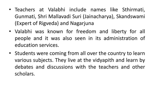 Ancient Educational Institutions: Takshashila, Nalanda and Valabhi | PPTX