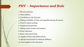 Introduction importance; present status of PHT | PPTX