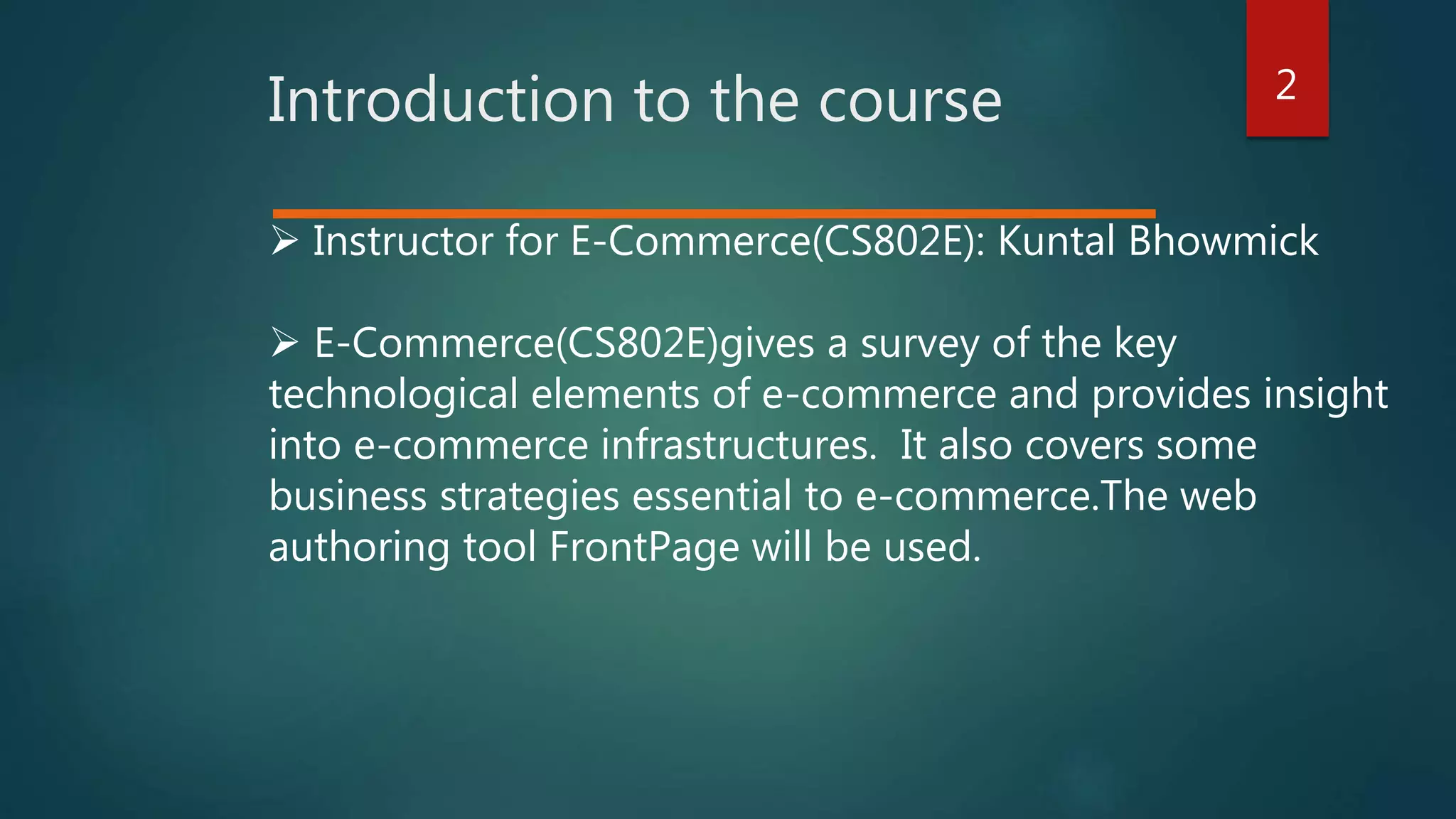 1. introduction to E-commerce | PPT