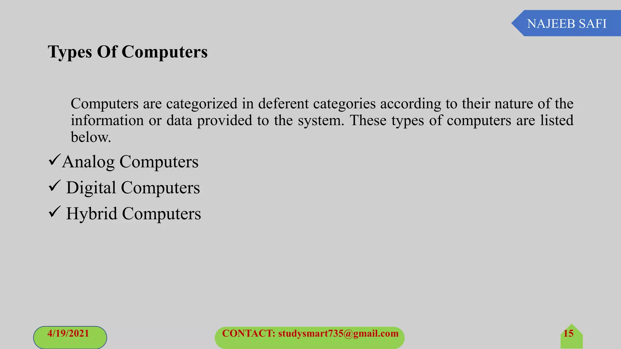 1. basic definition & concepts of computer | PPTX