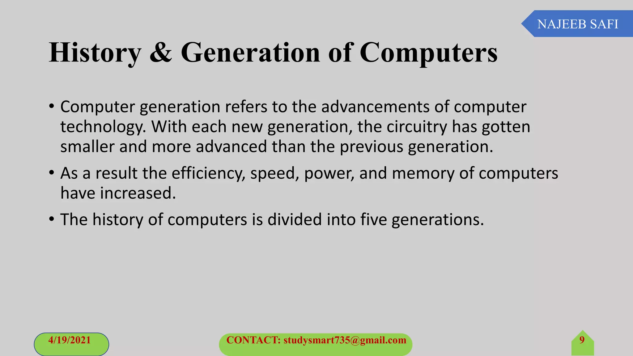 1. basic definition & concepts of computer | PPTX