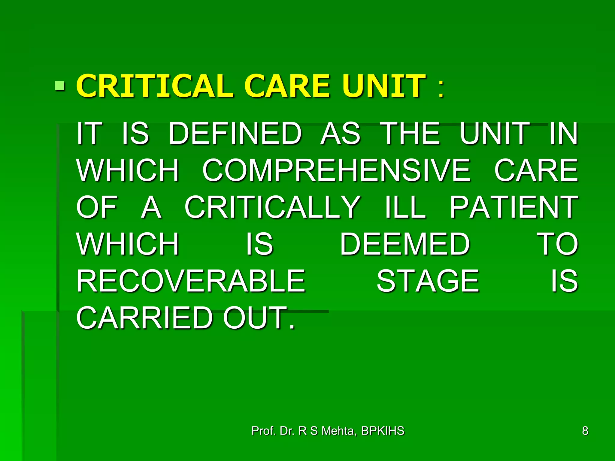 1. critical care introduction concept | PPT