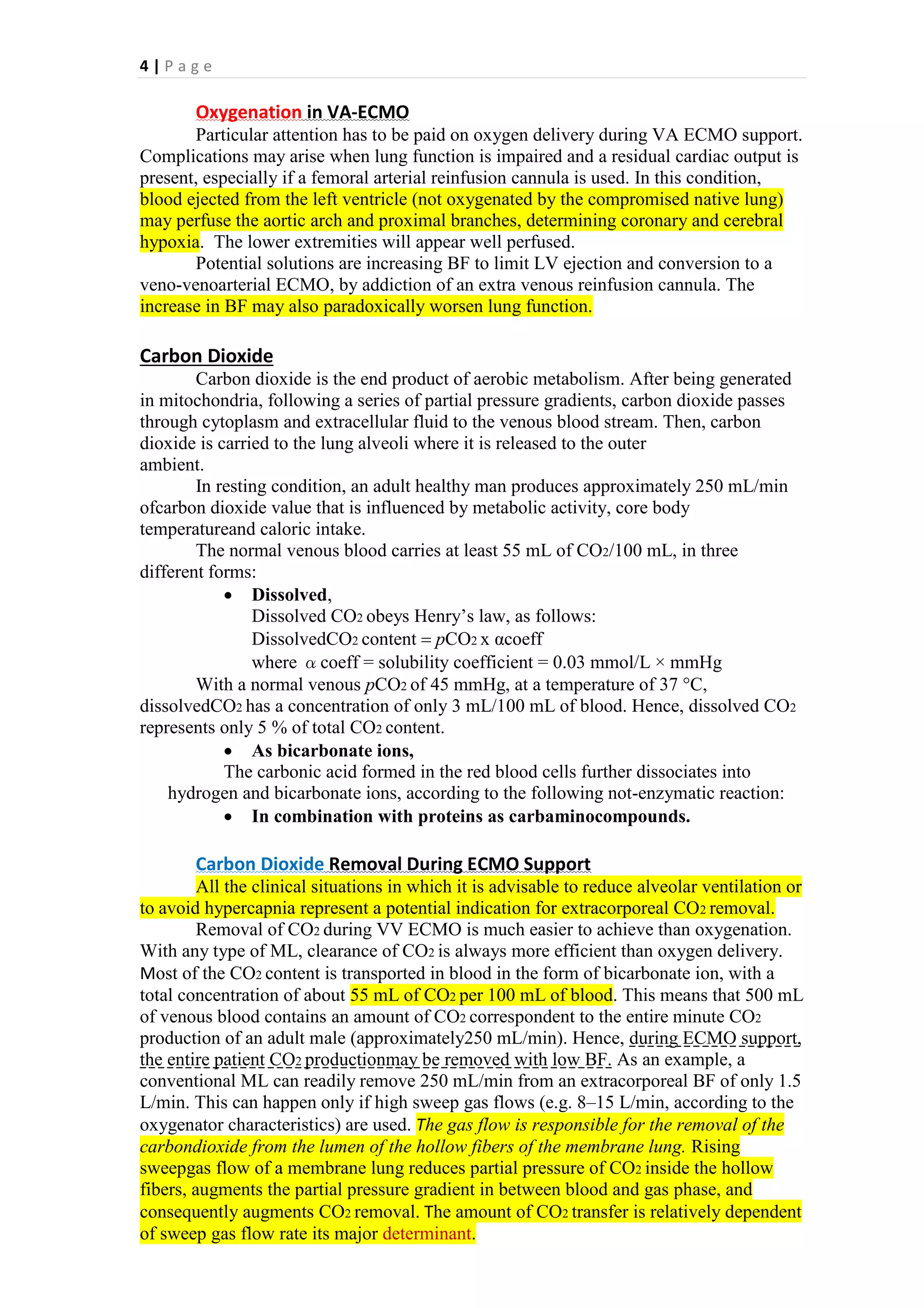 1. basic aspects of physiology during ecmo support | PDF