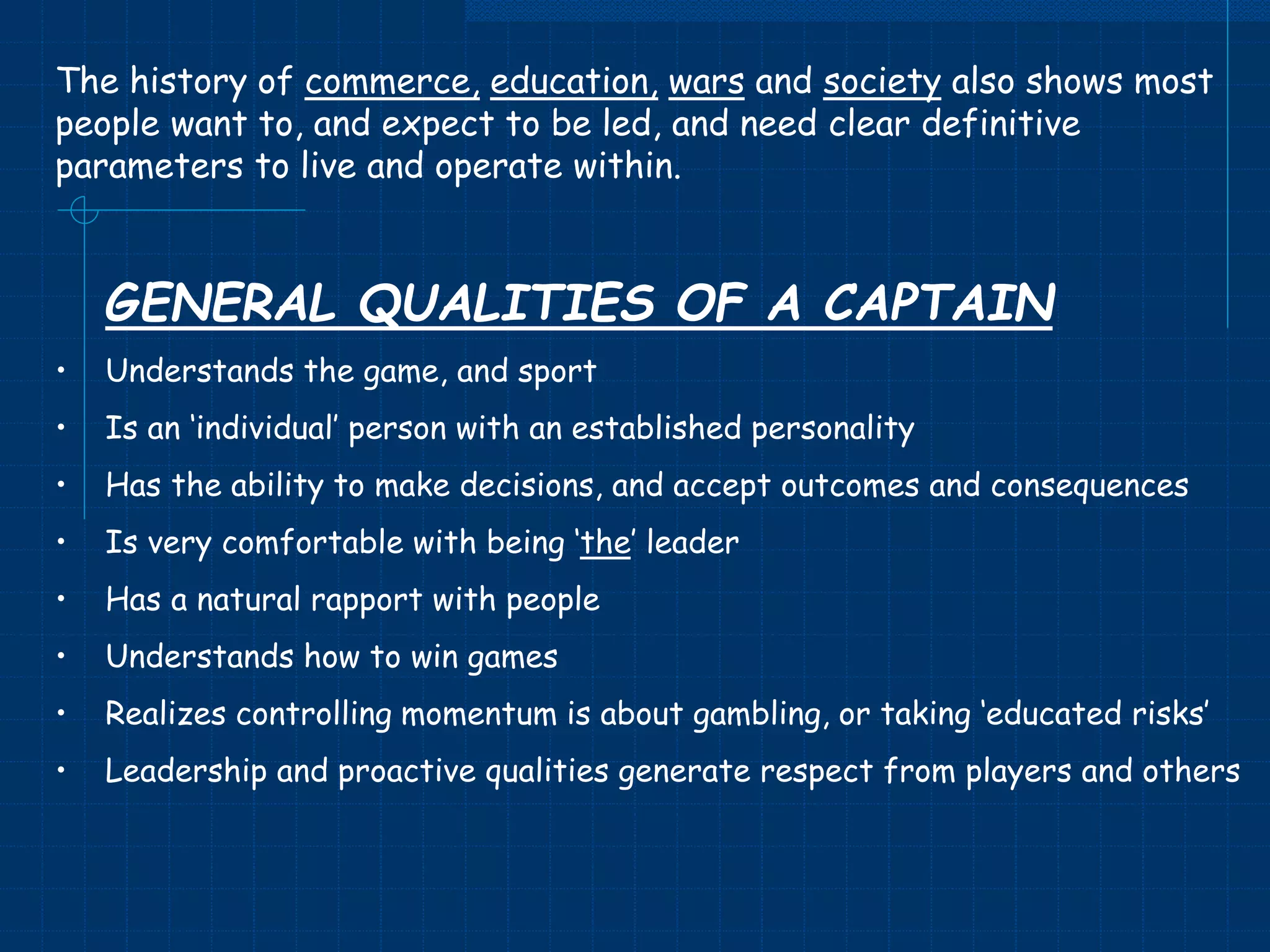Captaincy | PPT