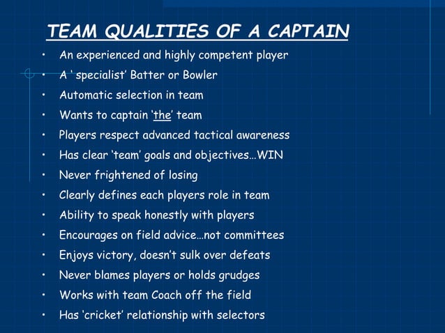 Captaincy | PPT