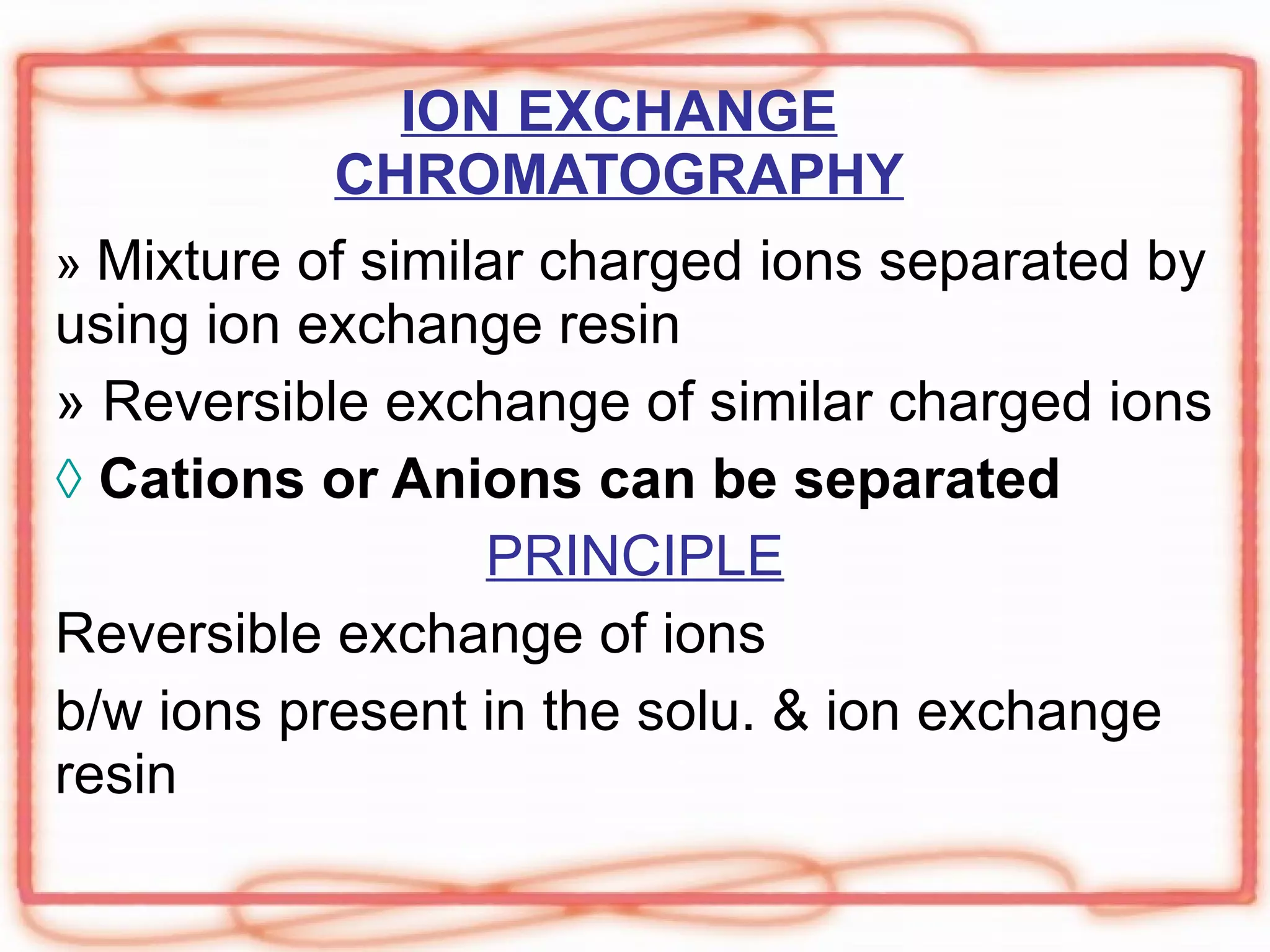Ion Exchange Chromatography | PDF | Chemistry | Science