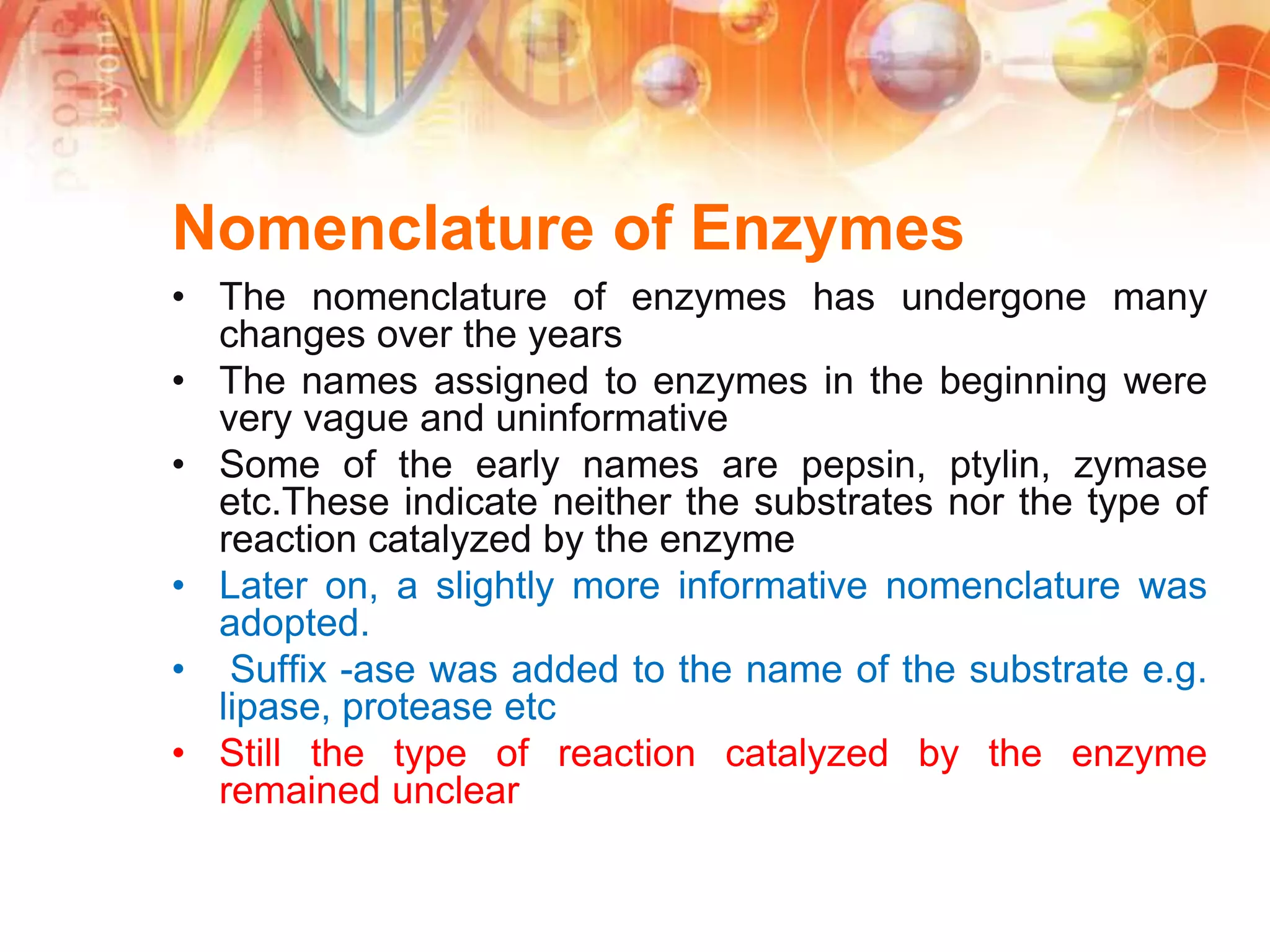 Nomenclature of enzymes | PPT