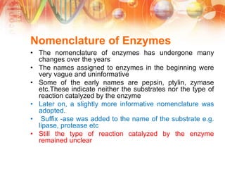 Nomenclature of enzymes | PPT