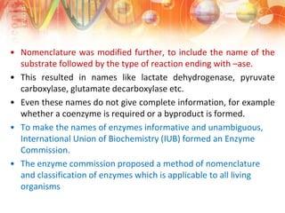 Nomenclature of enzymes | PPT
