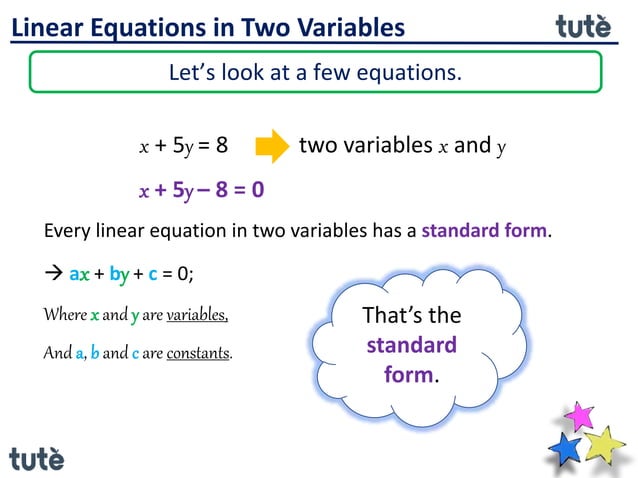1. linear equations in two variables introduction, solution and ...