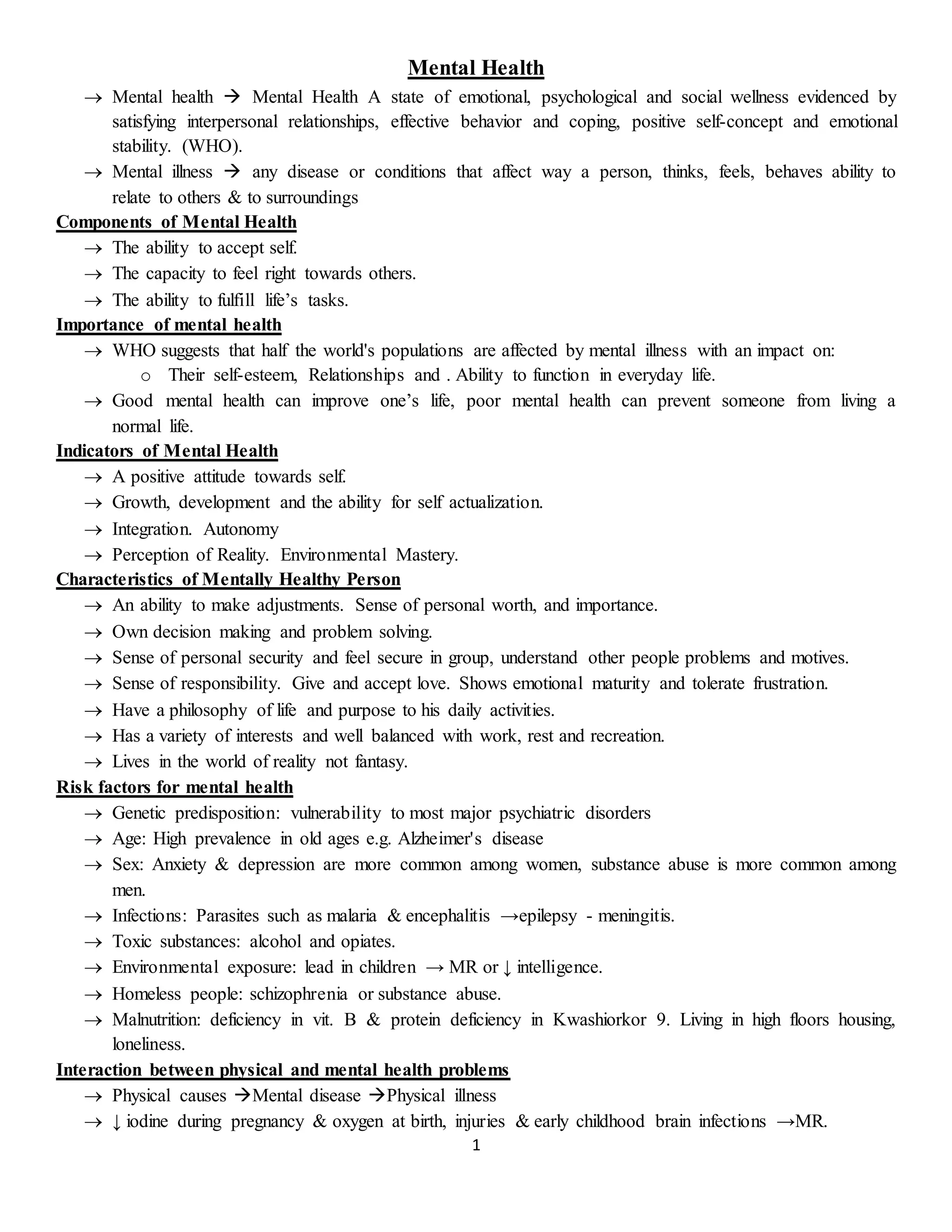 Mental health introduction | DOCX