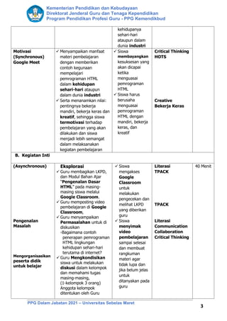 RPP daring problem based learning - joko santoso | PDF