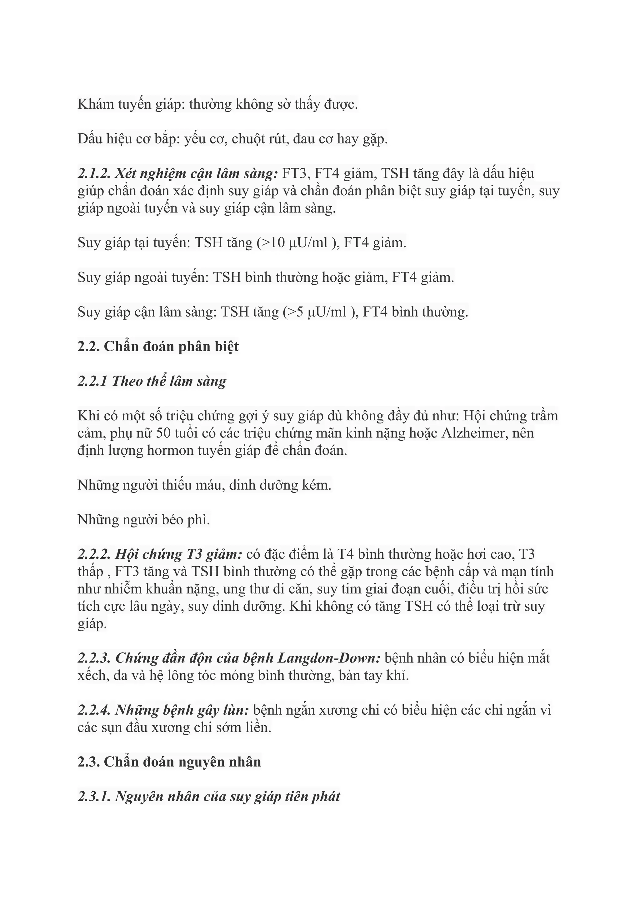 CHẨN ĐOÁN VÀ ĐIỀU TRỊ SUY GIÁP | PDF