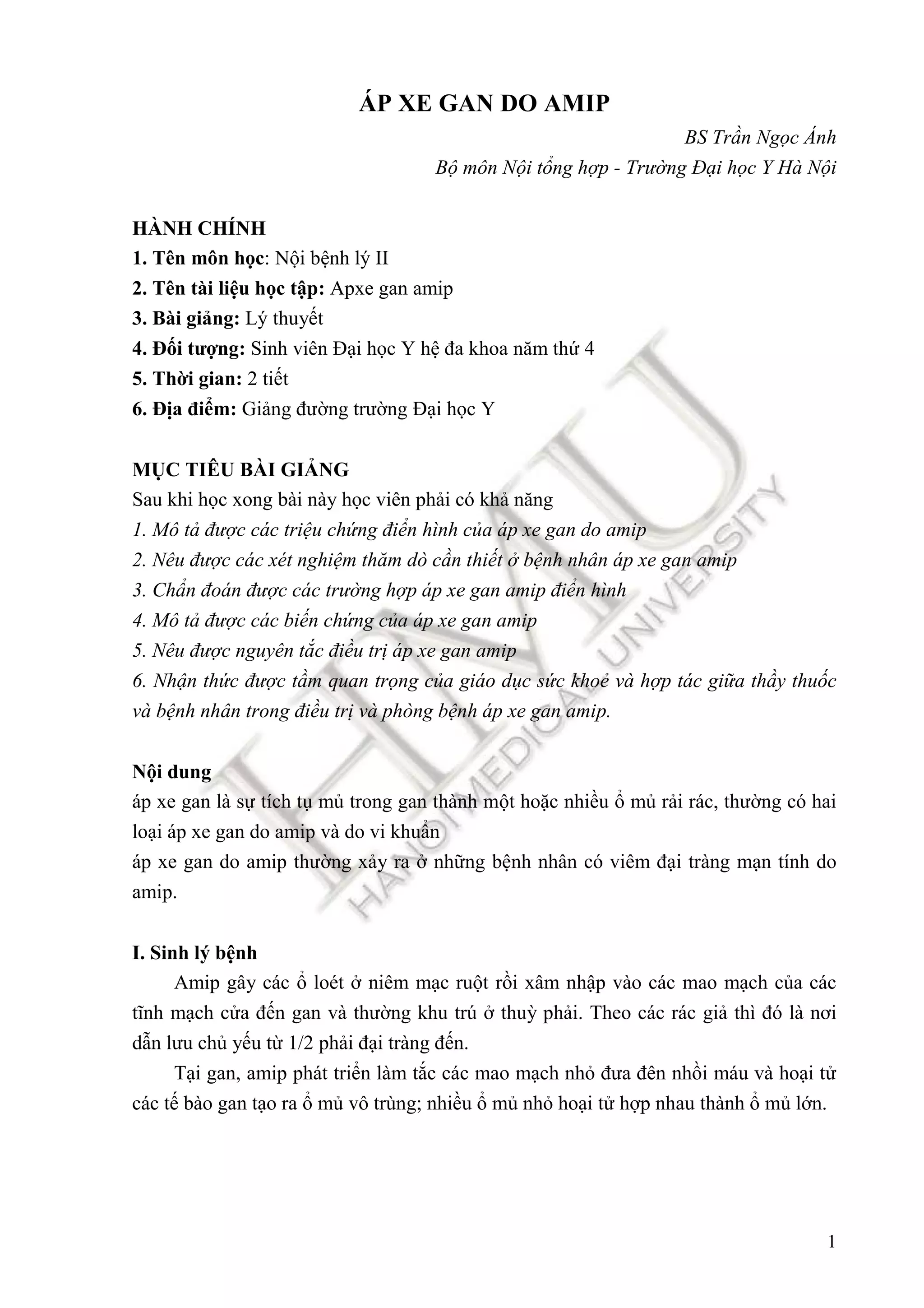 ÁP XE GAN DO AMIP | PDF