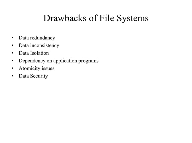 File System Vs Dbms Ppt