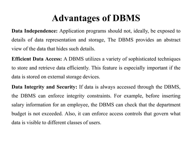 File System Vs Dbms Ppt