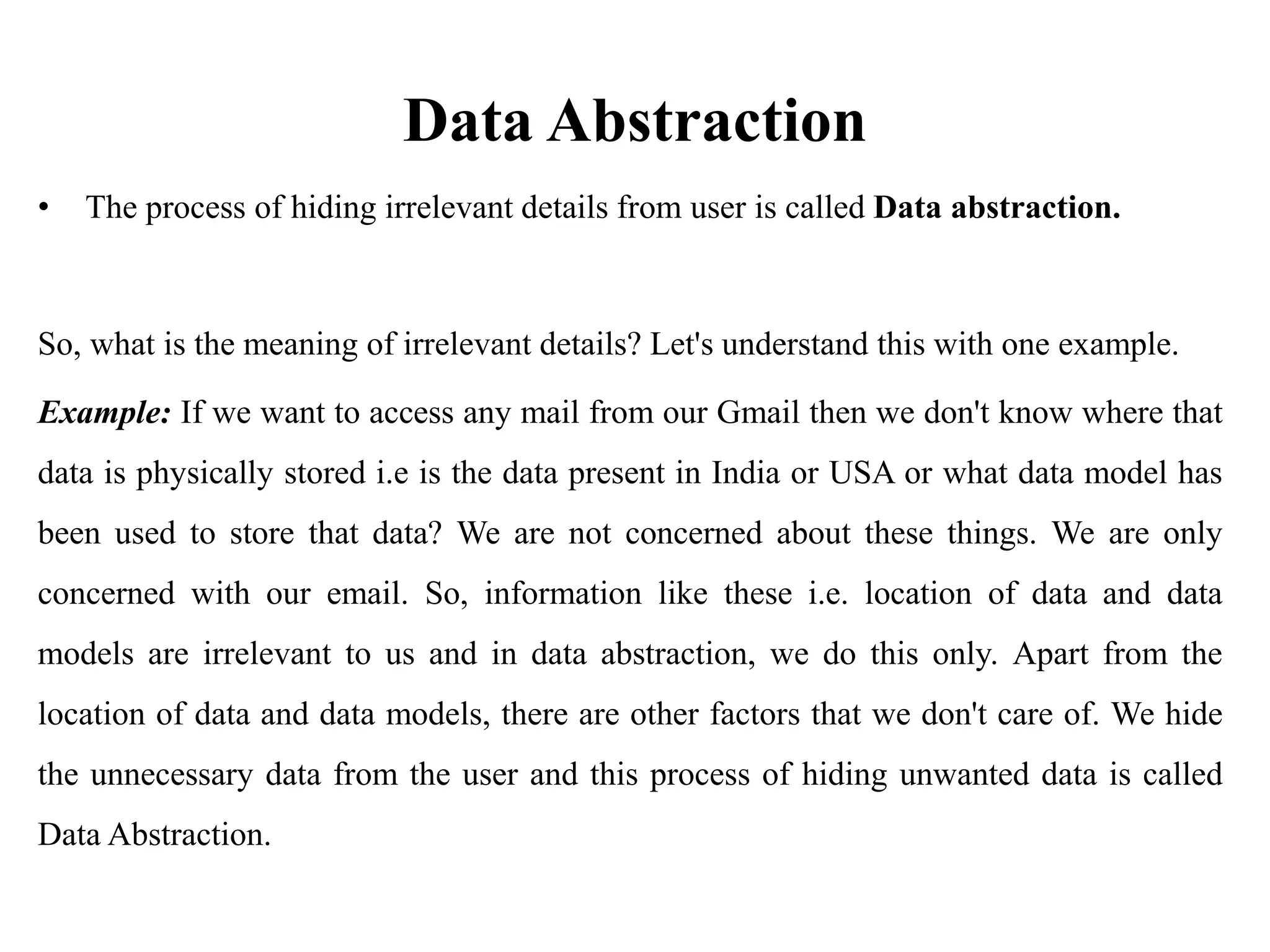 data abstraction in DBMS | PPT data abstraction in DBMS | PPT
