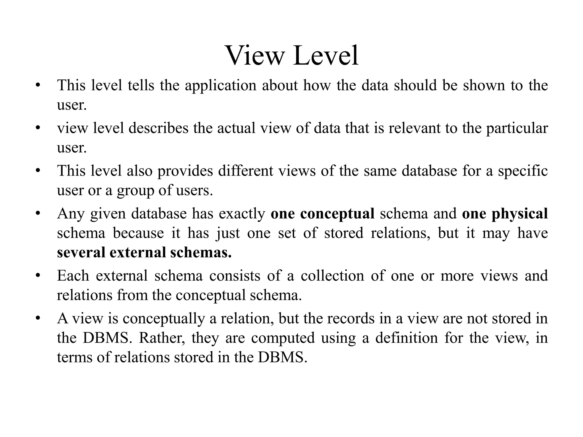 data abstraction in DBMS | PPTX