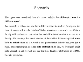 data abstraction in DBMS | PPTX