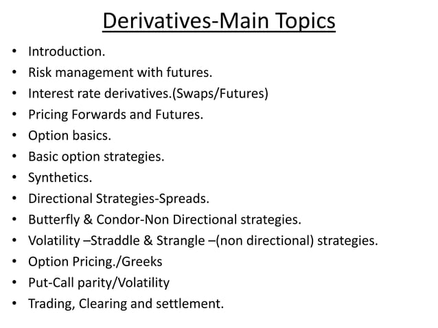 Derivatives introduction | PPT