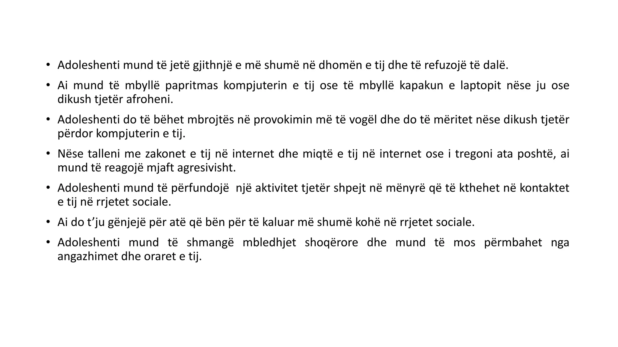 Ndikimi i rrjeteve sociale tek adoleshentet | PPTX