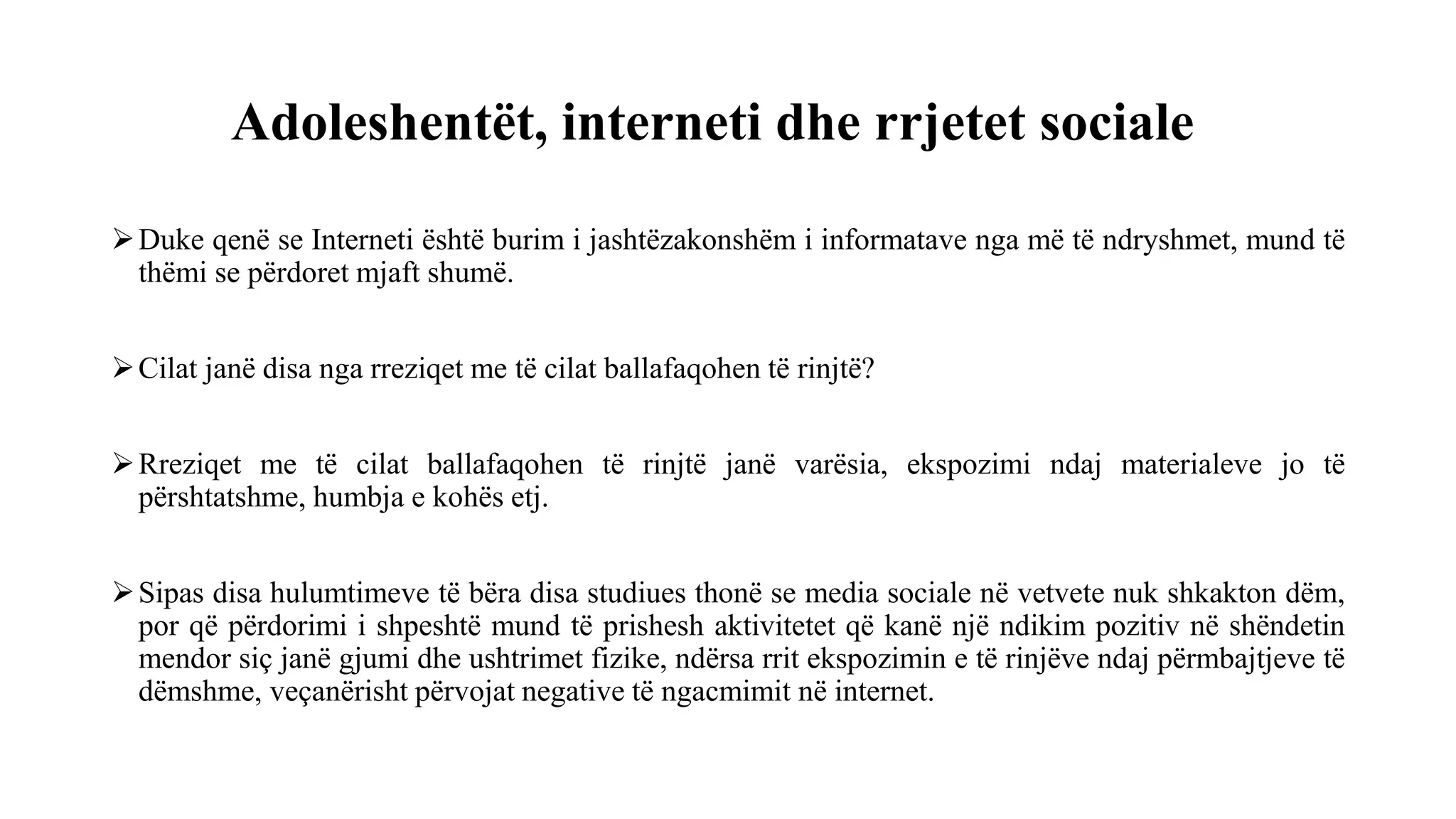 Ndikimi i rrjeteve sociale tek adoleshentet | PPTX