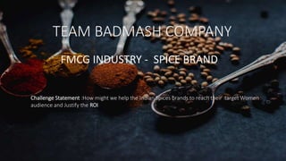 DESIGN THINKING FOR SPICE INDUSTRY | PPTX