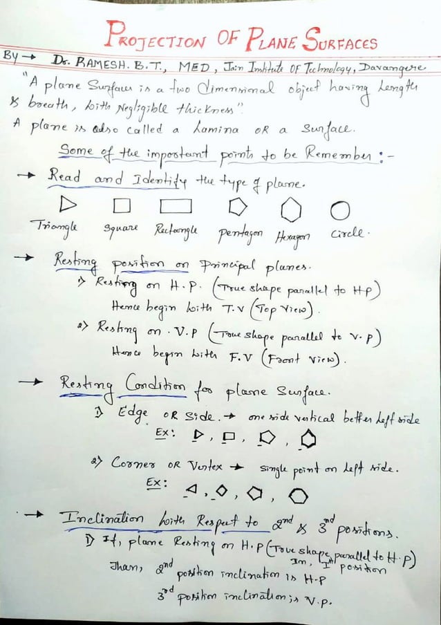 Projection of Planes- Engineering Graphics | PDF | 3-D Graphics ...