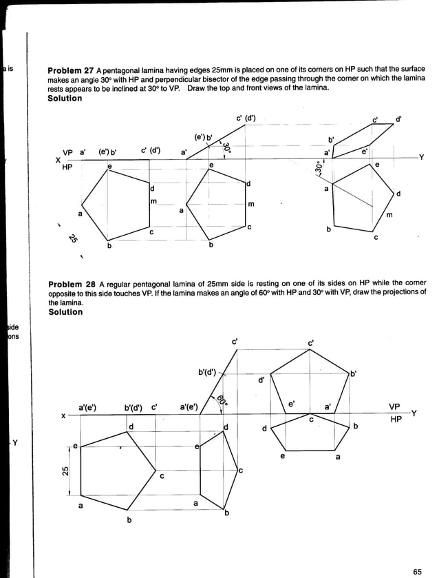 Projection of Planes- Engineering Graphics | PDF | 3-D Graphics ...