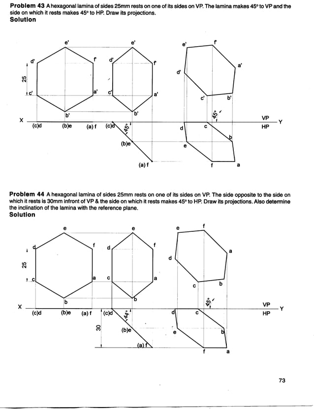 Projection of Planes- Engineering Graphics | PDF | 3-D Graphics ...