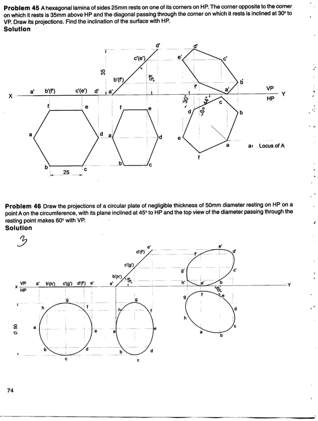 Projection of Planes- Engineering Graphics | PDF | 3-D Graphics ...