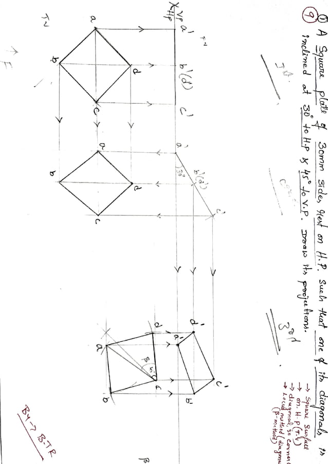 Projection of Planes- Engineering Graphics | PDF | 3-D Graphics ...