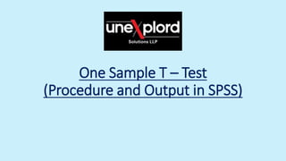 One sample t test (procedure and output in SPSS) | PDF