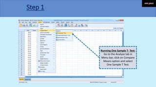 One sample t test (procedure and output in SPSS) | PDF
