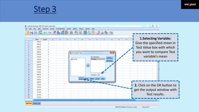 One sample t test (procedure and output in SPSS) | PDF | Standardized ...