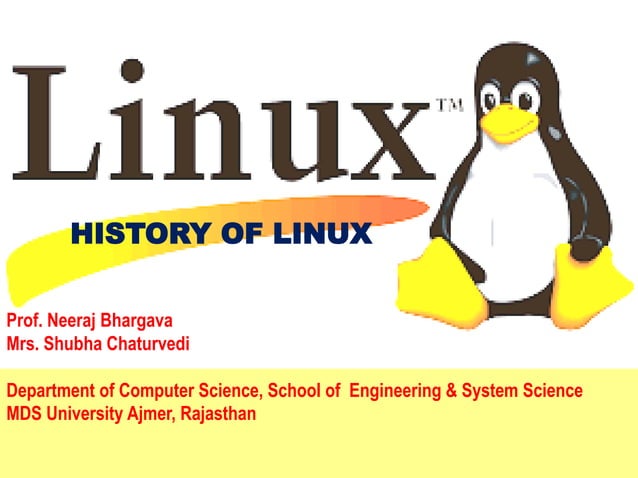 Introduction and history of linux | PPT | Computing | Technology & Computing