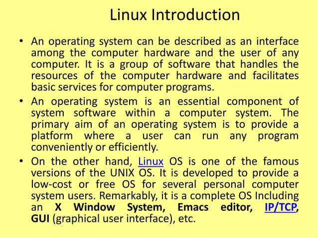 Introduction and history of linux | PPT | Computing | Technology & Computing