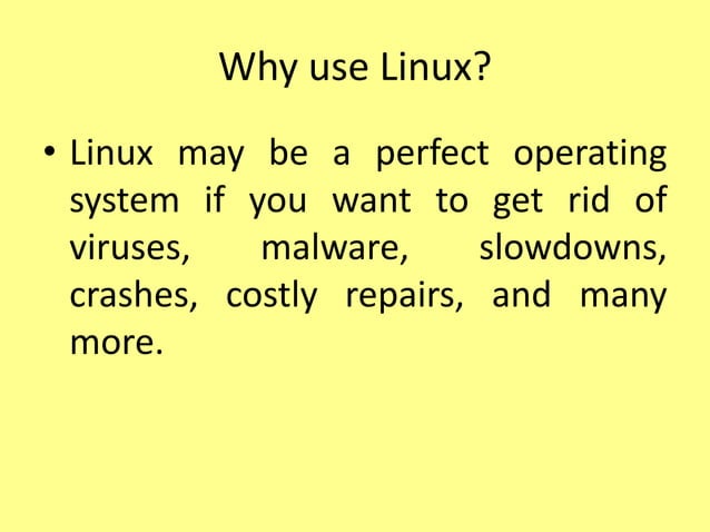 Introduction and history of linux | PPT | Computing | Technology & Computing