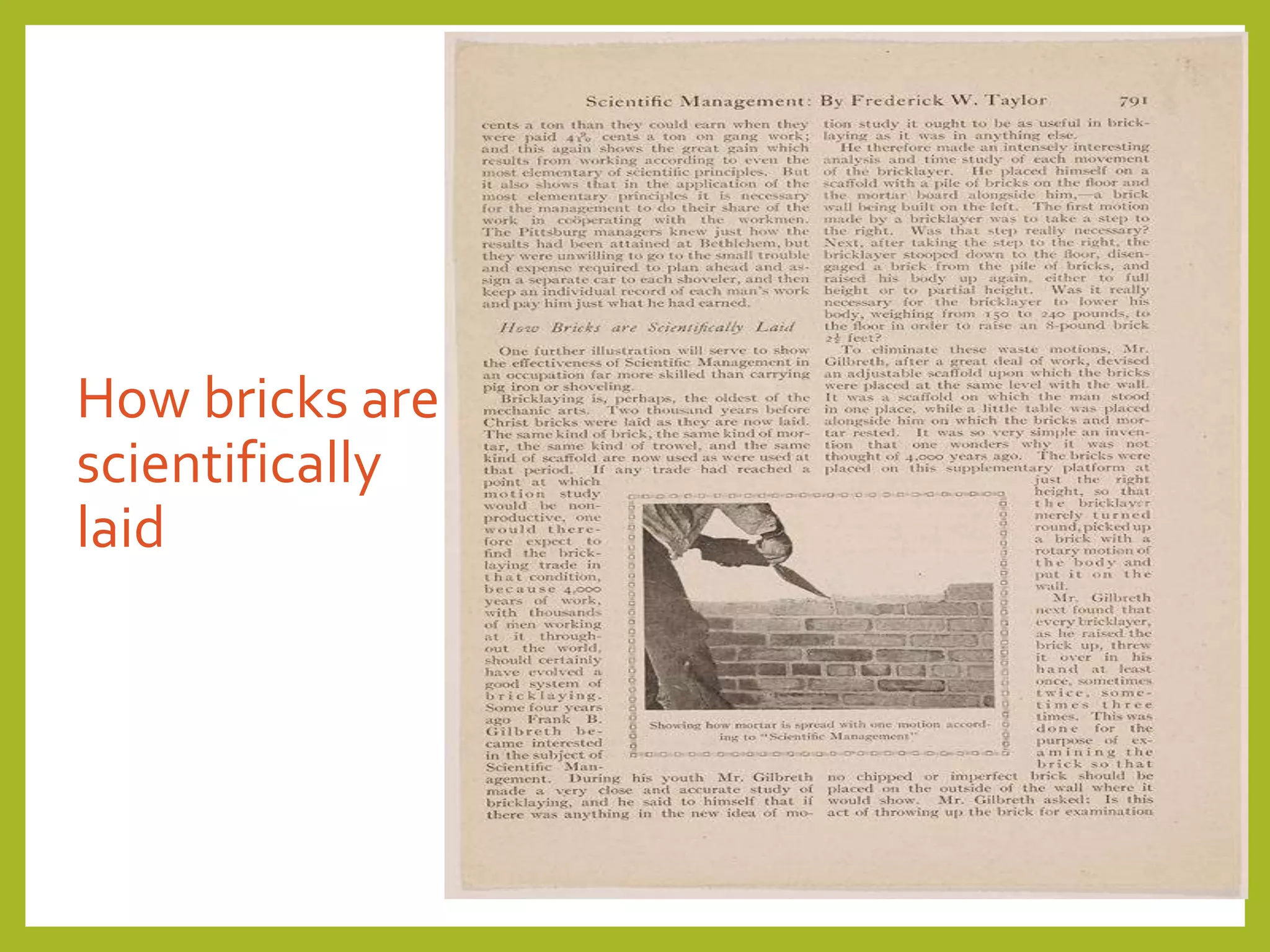 1.frederick taylor, Scientific Principles of Management, Evolution of ...