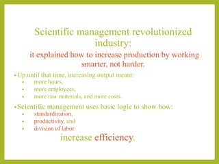 1.frederick taylor, Scientific Principles of Management, Evolution of ...