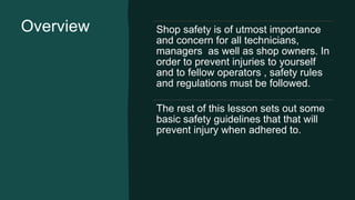 General Safety Precaution taken in Automobile Workshop | PPTX