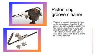 Machine tools and tools used in automobile repairing workshop. | PPTX