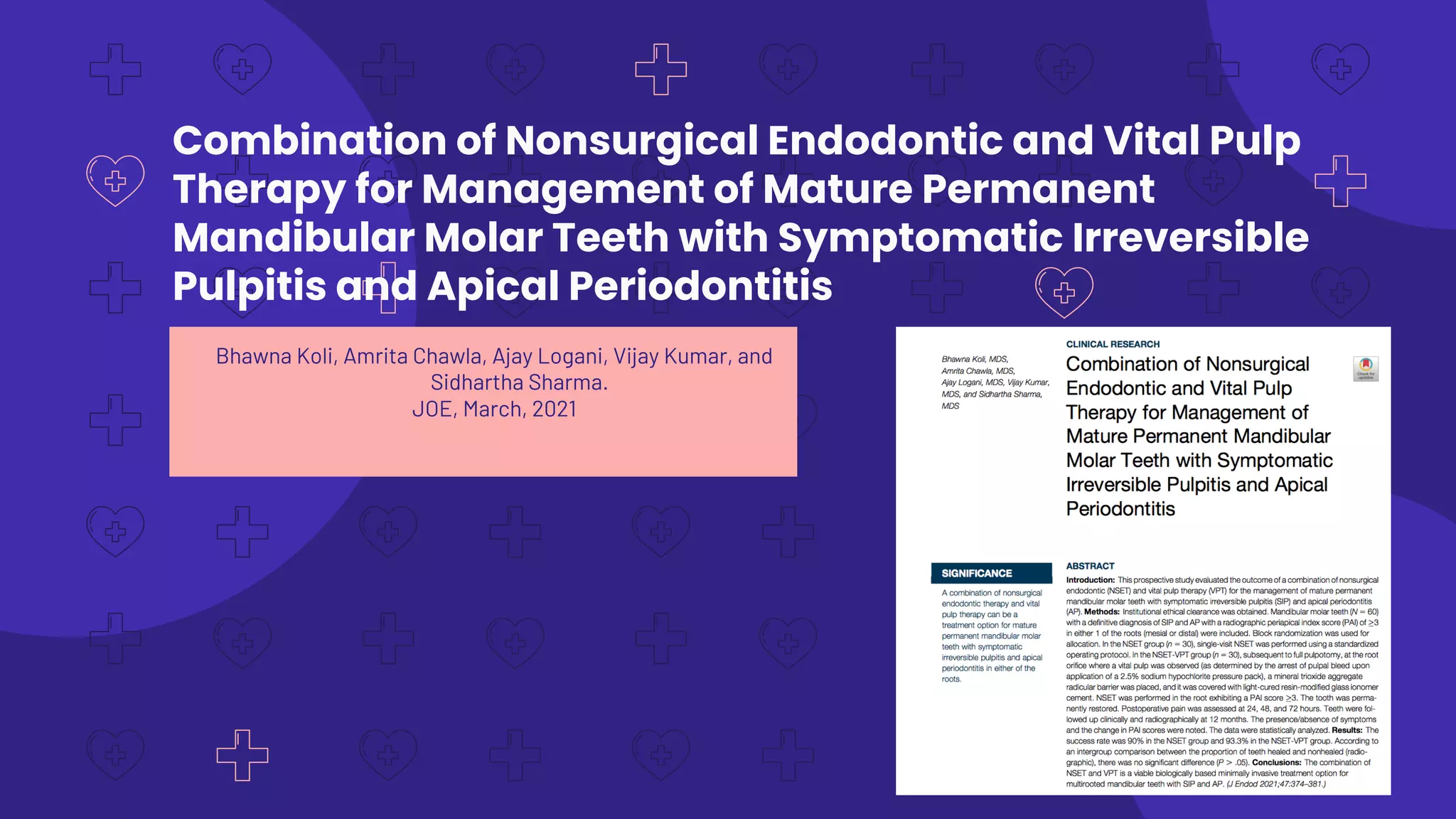 NonSurgical Endodontic Treatment + Vital Pulp Therapy | PPT