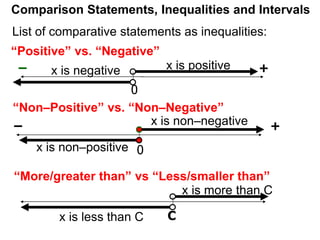 1.5 comparison statements, inequalities and intervals t | PPT
