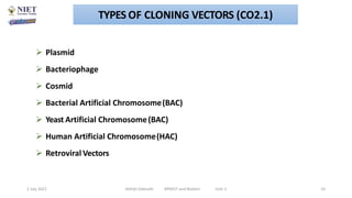 Cloning vectors | PPTX