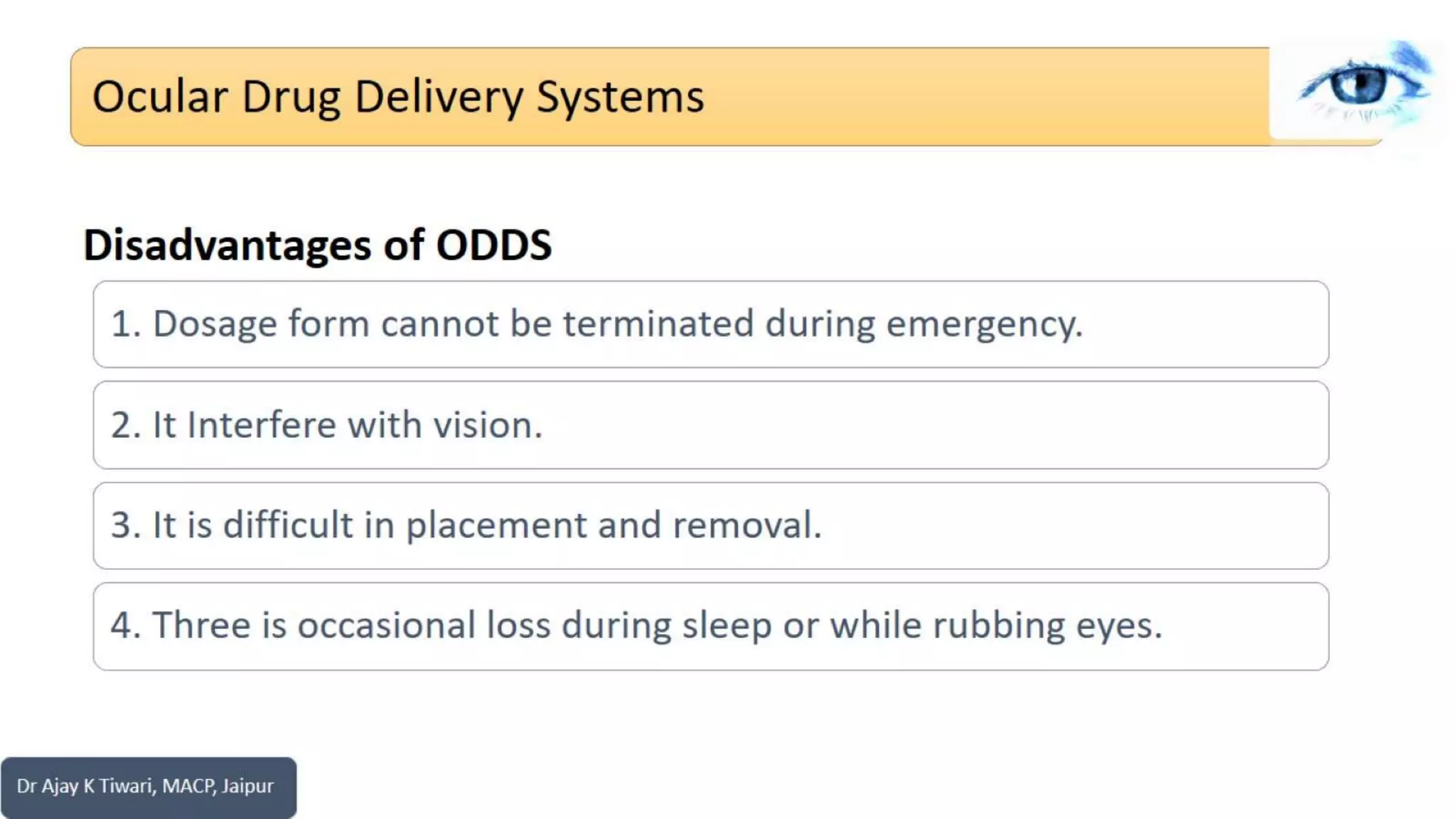 Ocular drug delivery systems (part-1)- Introduction & Barriers of drug permeation | PPTX