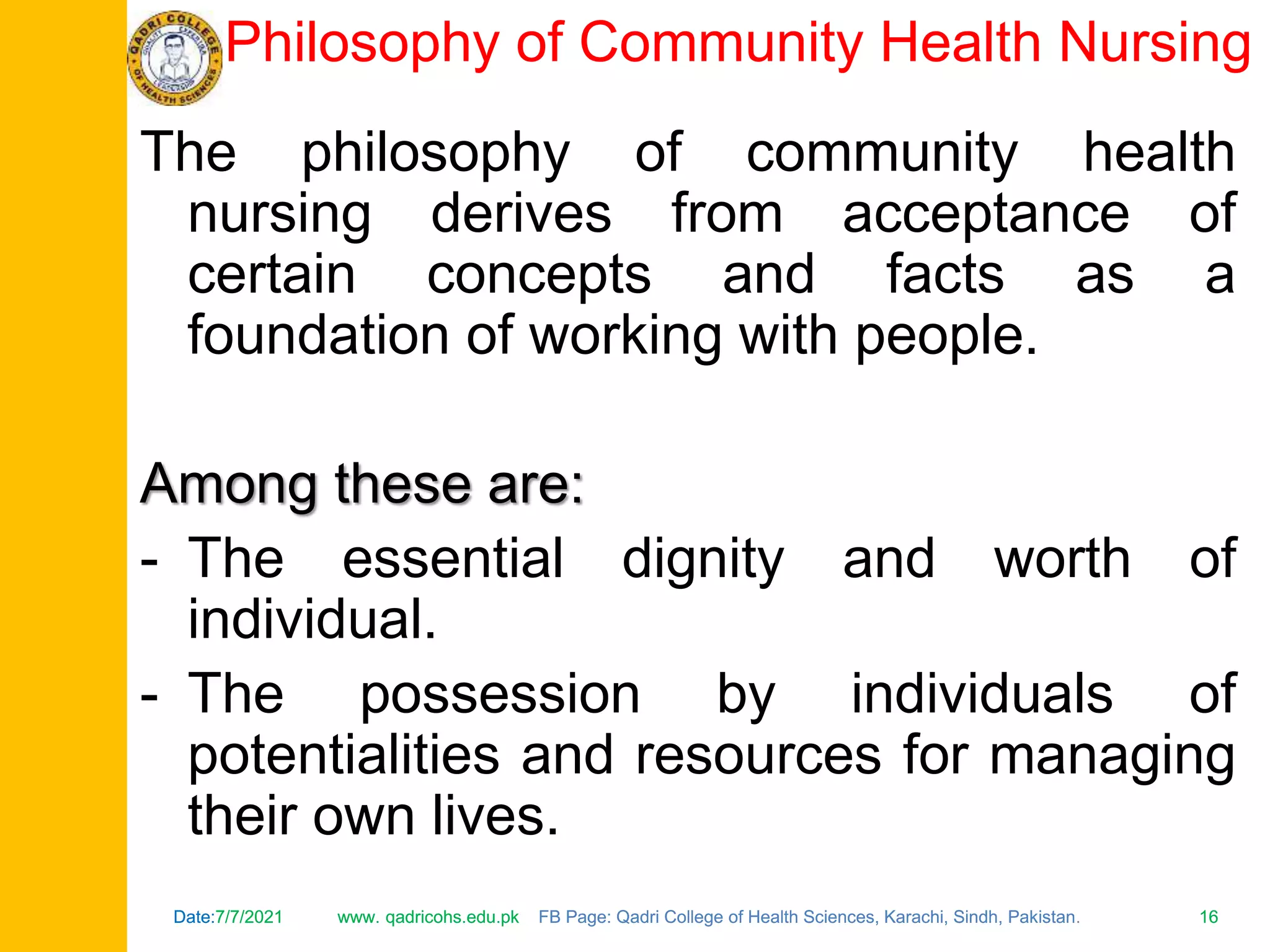 “introduction to community health nursing” | PPTX