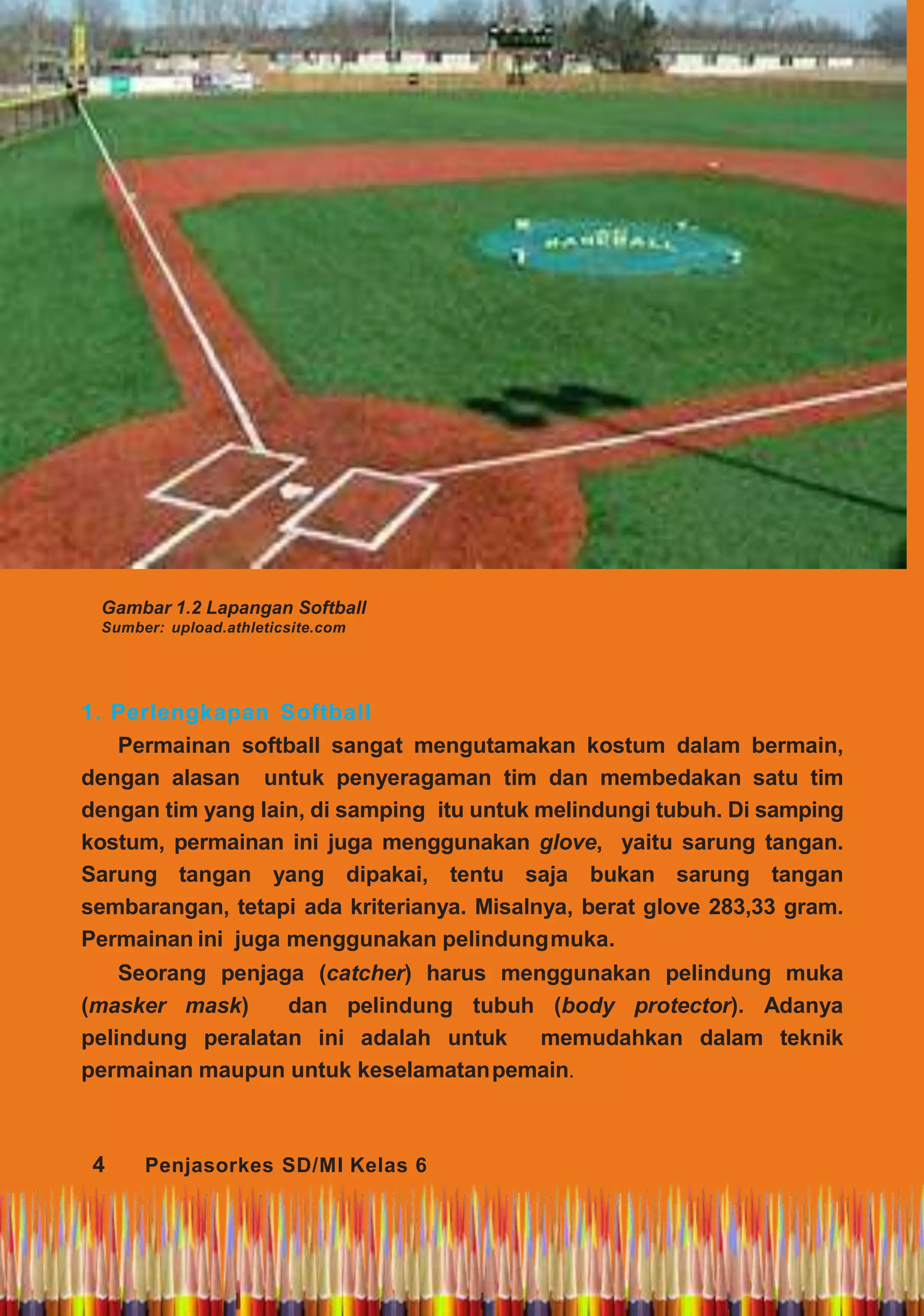 1. materi pjok kelas 6 bab 1 permainan softball | PDF