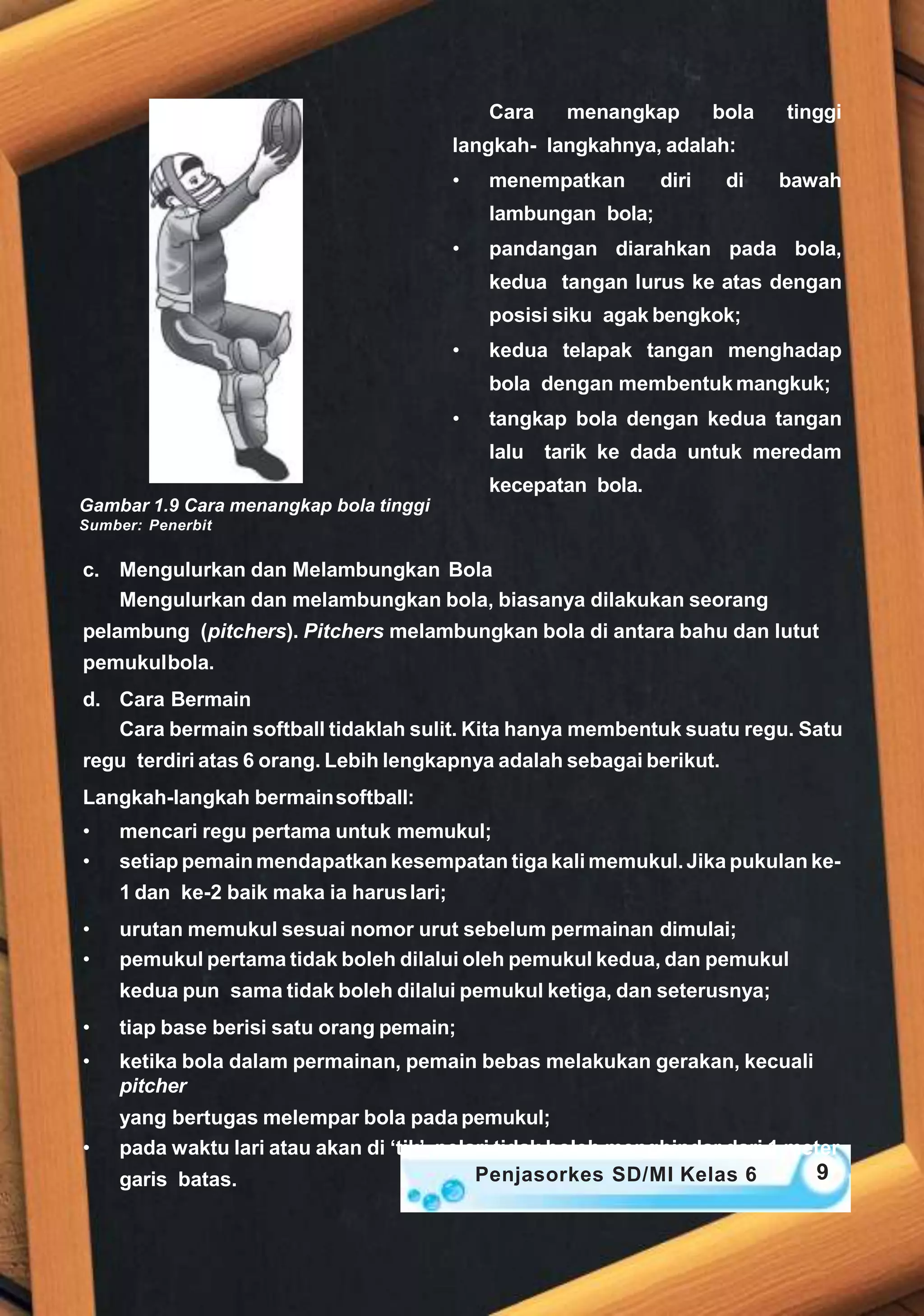 1. materi pjok kelas 6 bab 1 permainan softball | PPTX
